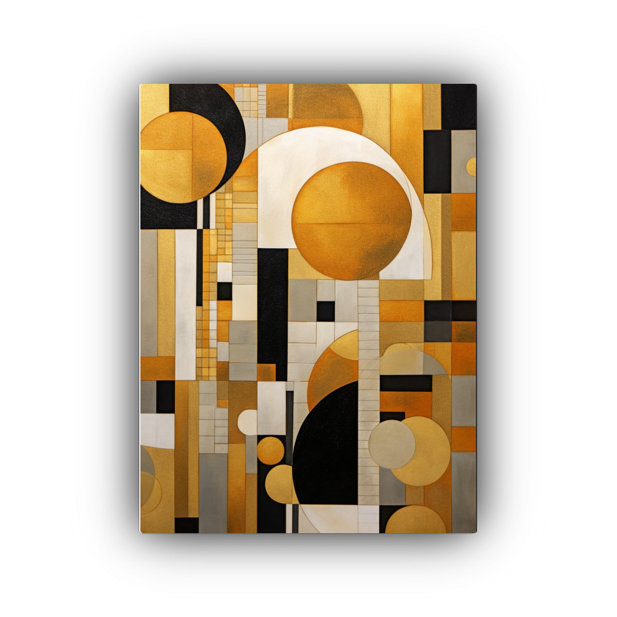 Cuadros Decorativos Con Formas Geométricas En Oro Y Paleta De Colores Oscuros Y Blancos ...