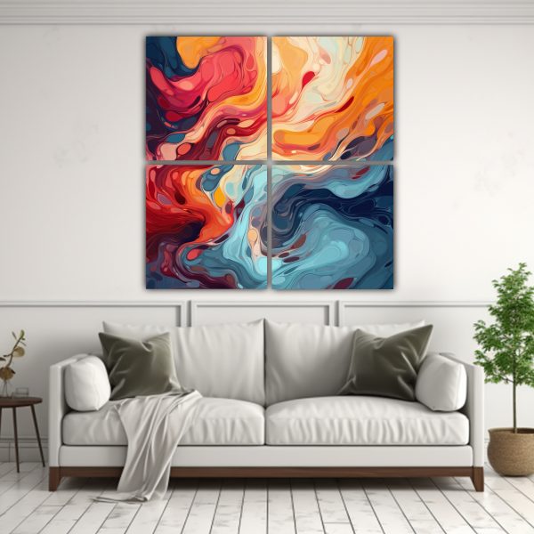 Cuadros Decorativos De Tonos Innovadores: Flujo De Colores, Curvas ...
