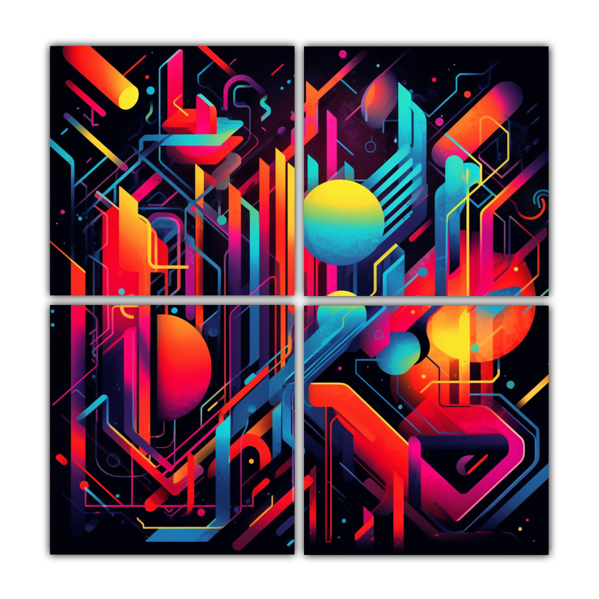 Cuadros Modernos De Street Art Neon Shahbaz Abstract - DecoCuadros