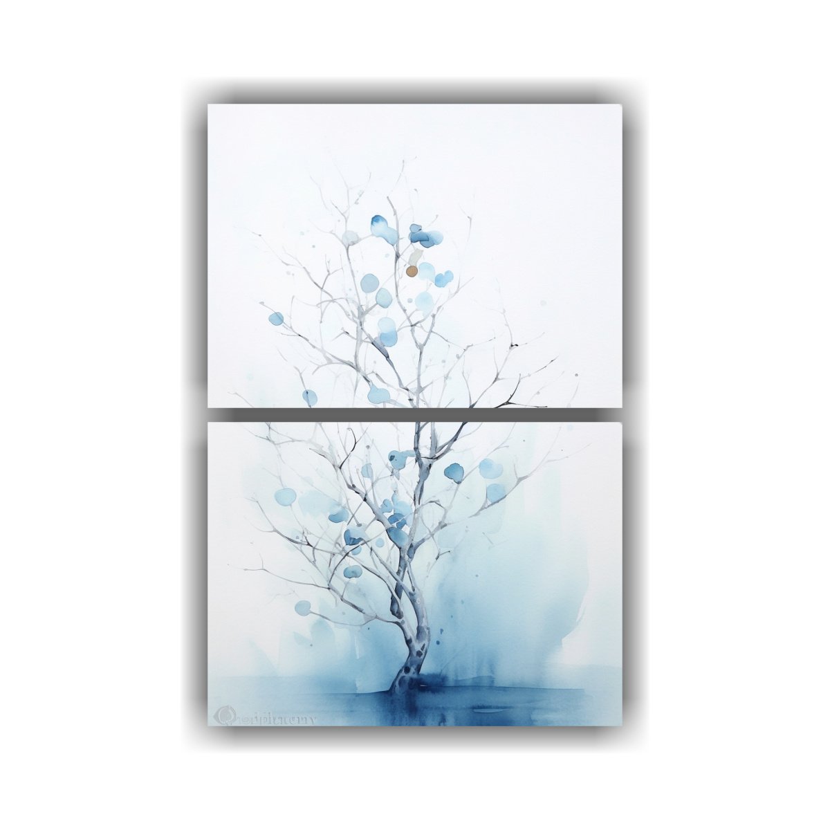 Cuadros Vintage Ambiente Acuarela Colores Azules Suaves - DecoCuadros