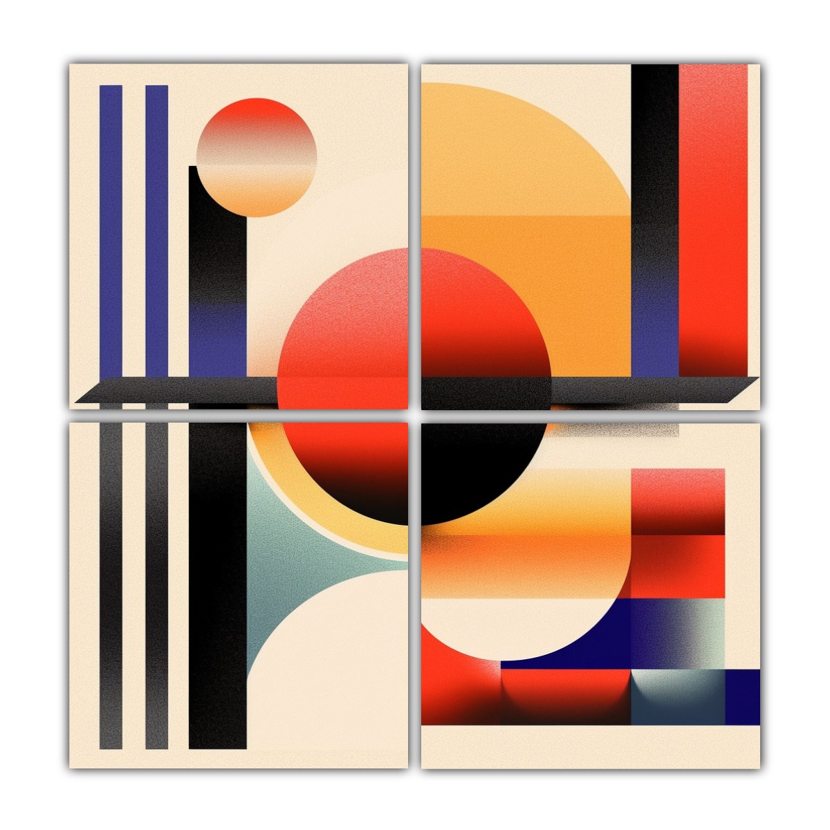 Cuatro Composiciones Geométricas De Diseño Con Protagonismo Bauhaus ...