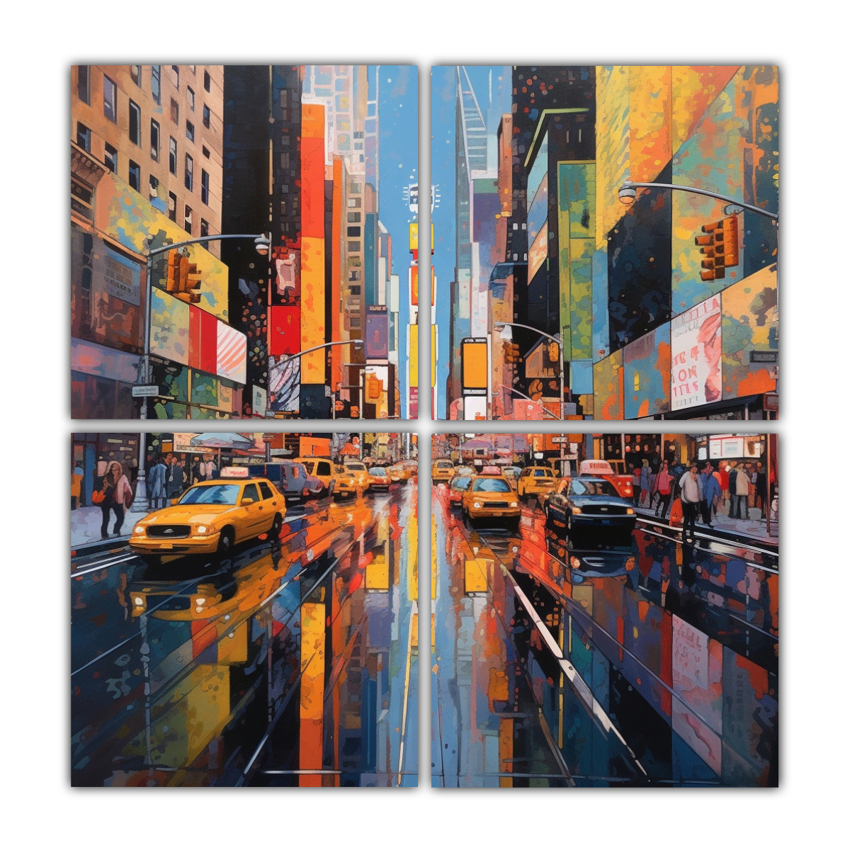 Cuatro Cuadros Abstractos Equilibrio Visual OLOLOEV Nueva York Arte ...