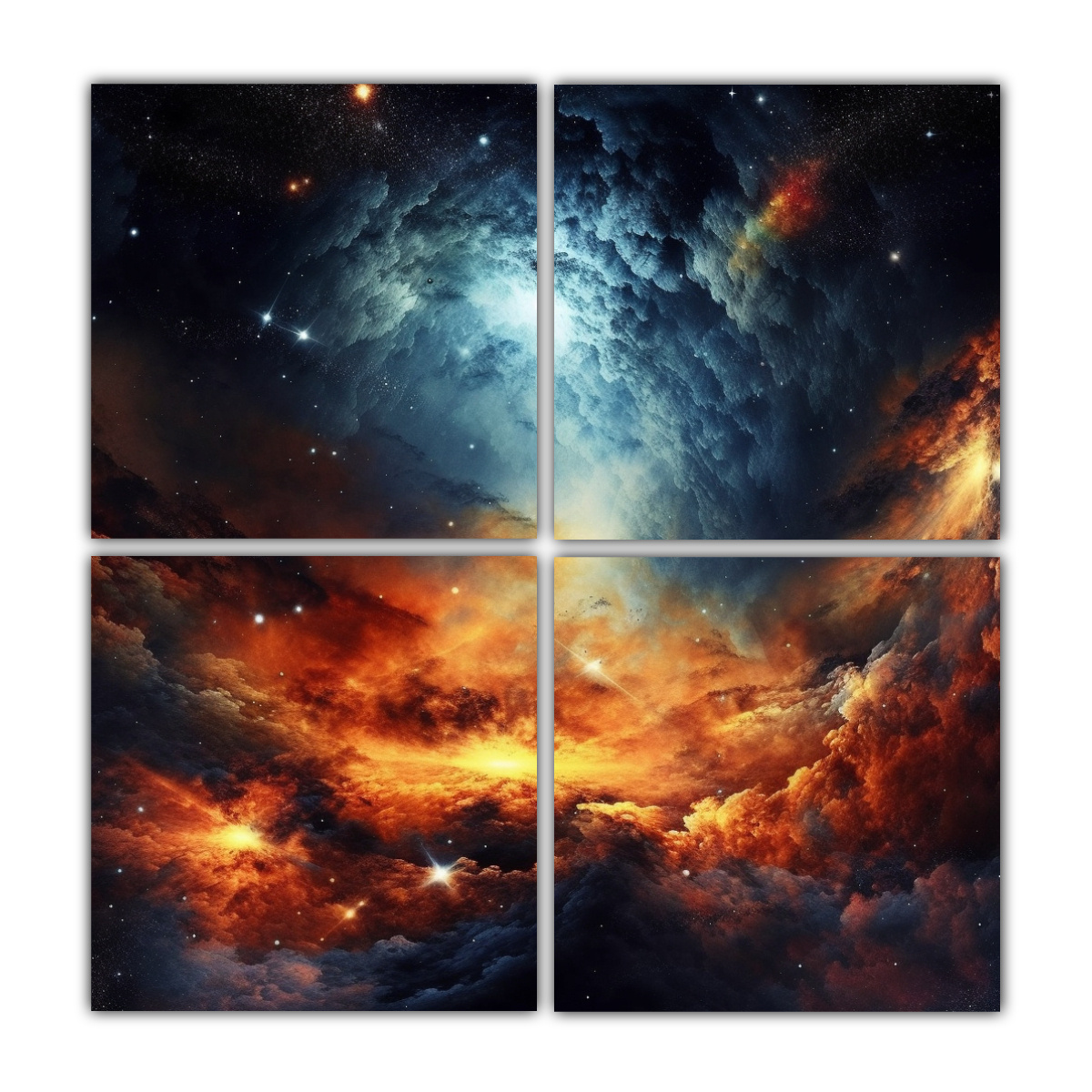 Cuatro Lienzos Decoración Exuberantes Arte ZT Cielo Estrellado ...