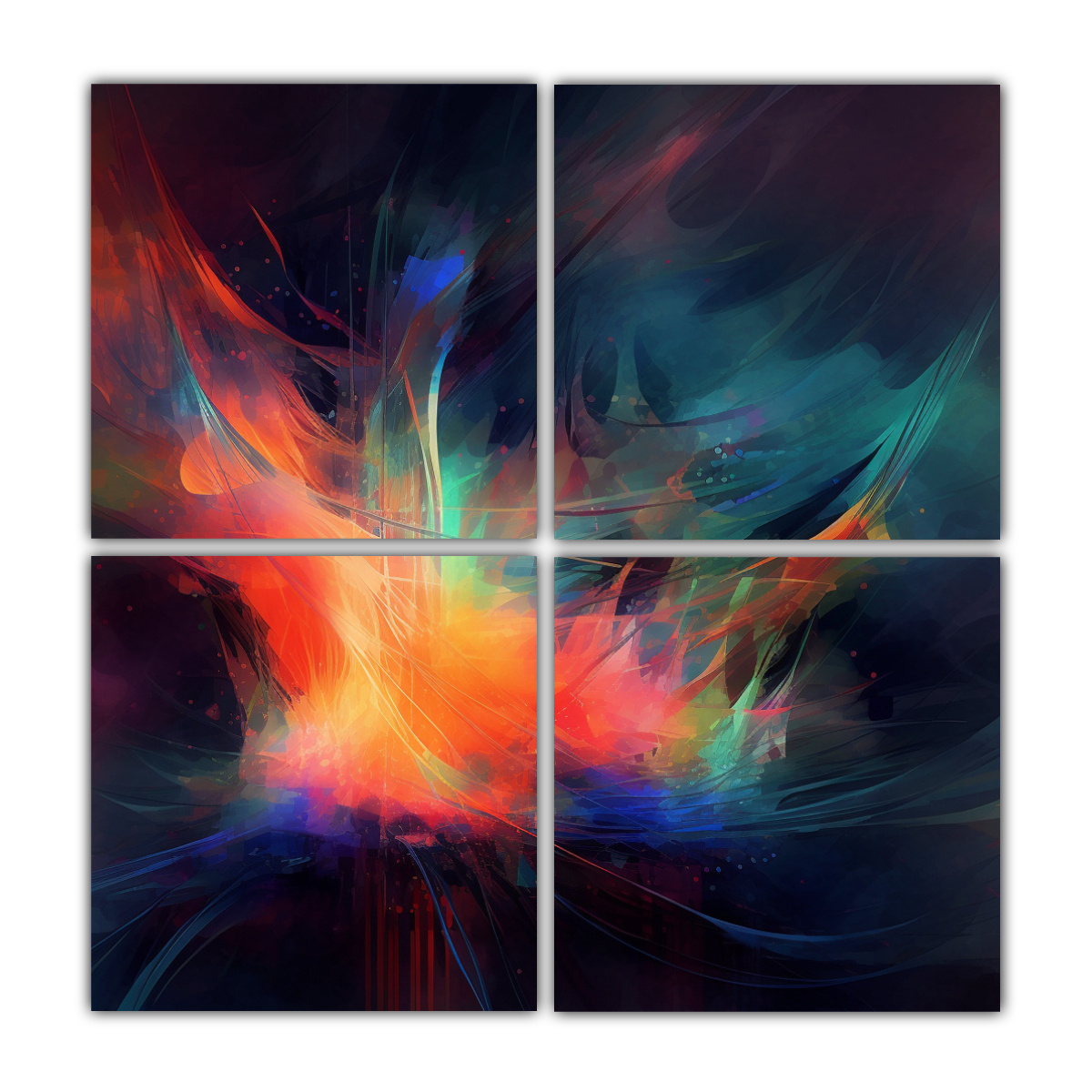 Cuatro Lienzos Vanguardia Obra Maestra Simulación Teoría Arte Abstracto ...