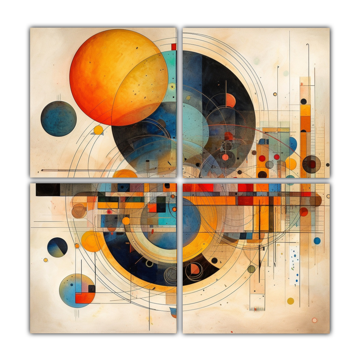 Lienzos De Tela Acuarela Combinación Música Y Geometría En El Universo ...