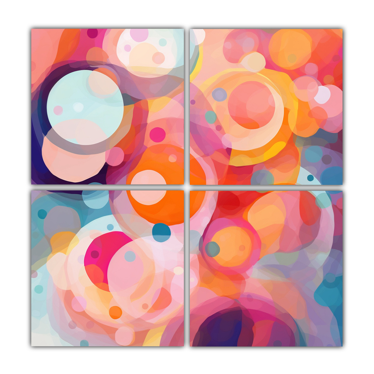 Cuadro Abstracto Con Círculos Coloridos En Estilo Moderno - DecoCuadros