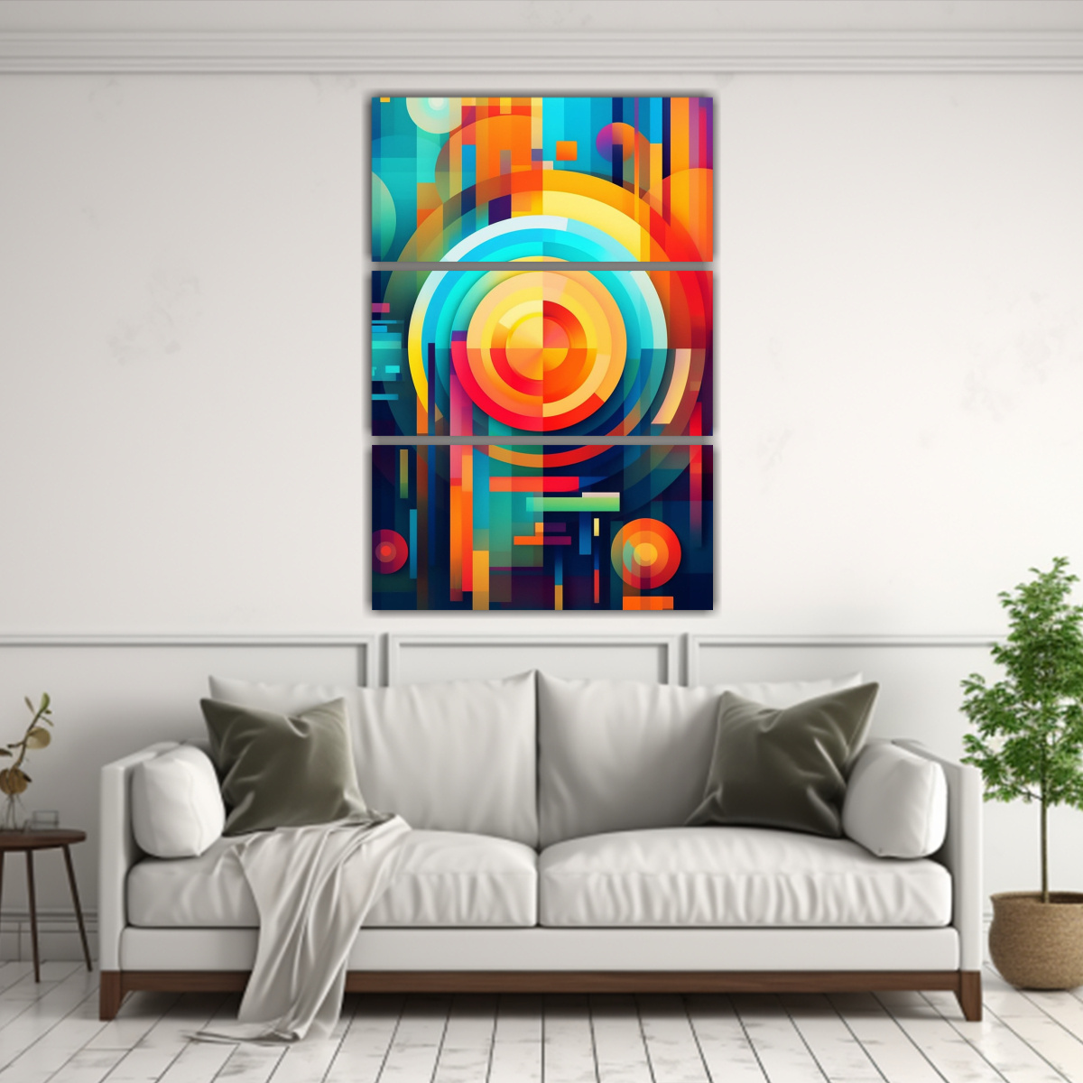 Cuadro Abstracto Moderno En Lienzo Tres Canvas Street Art - Decocuadros