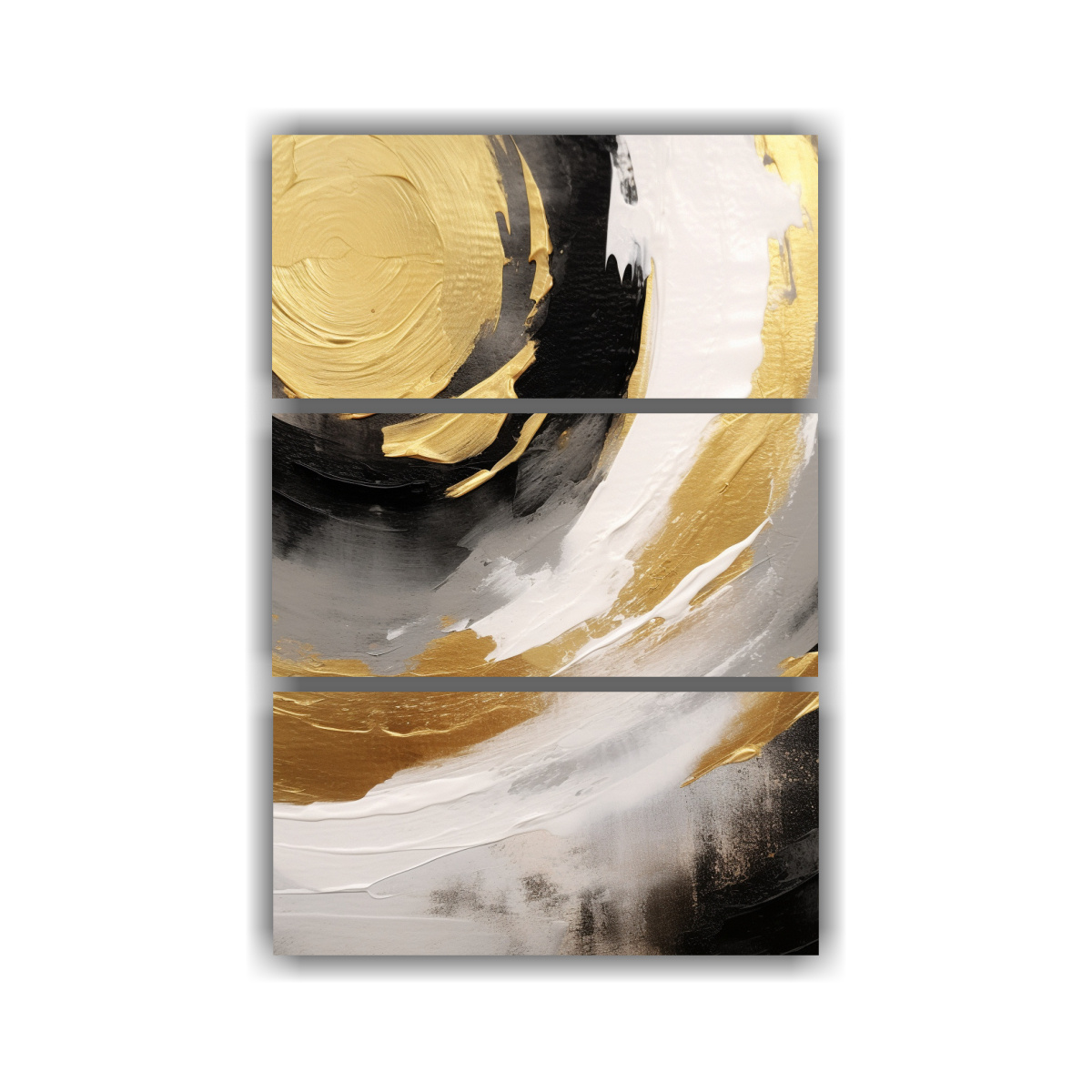 Cuadro Abstracto En Negro Y Dorado Estilo Decorativo - Decocuadros