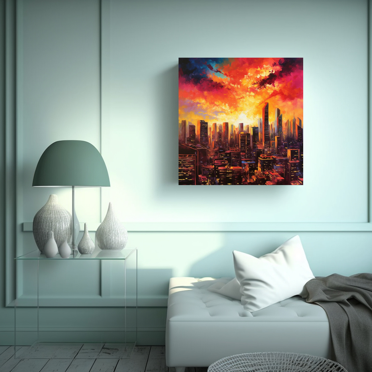 Compra El Cuadro 'Pintura Perspectiva City Skyline Dibujo Cuadro ...