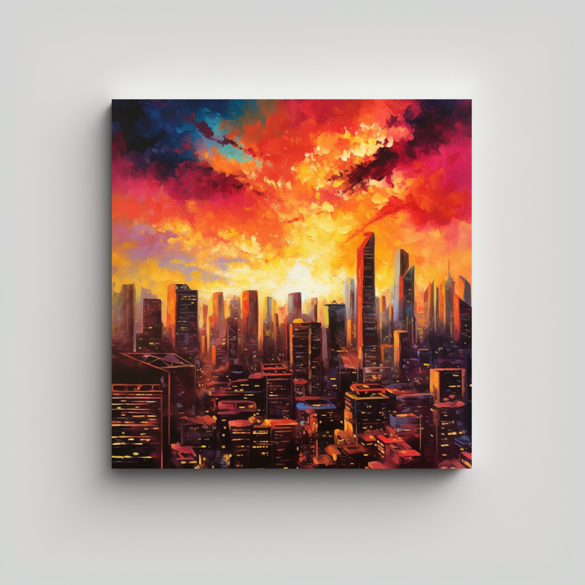 Compra El Cuadro 'Pintura Perspectiva City Skyline Dibujo Cuadro ...