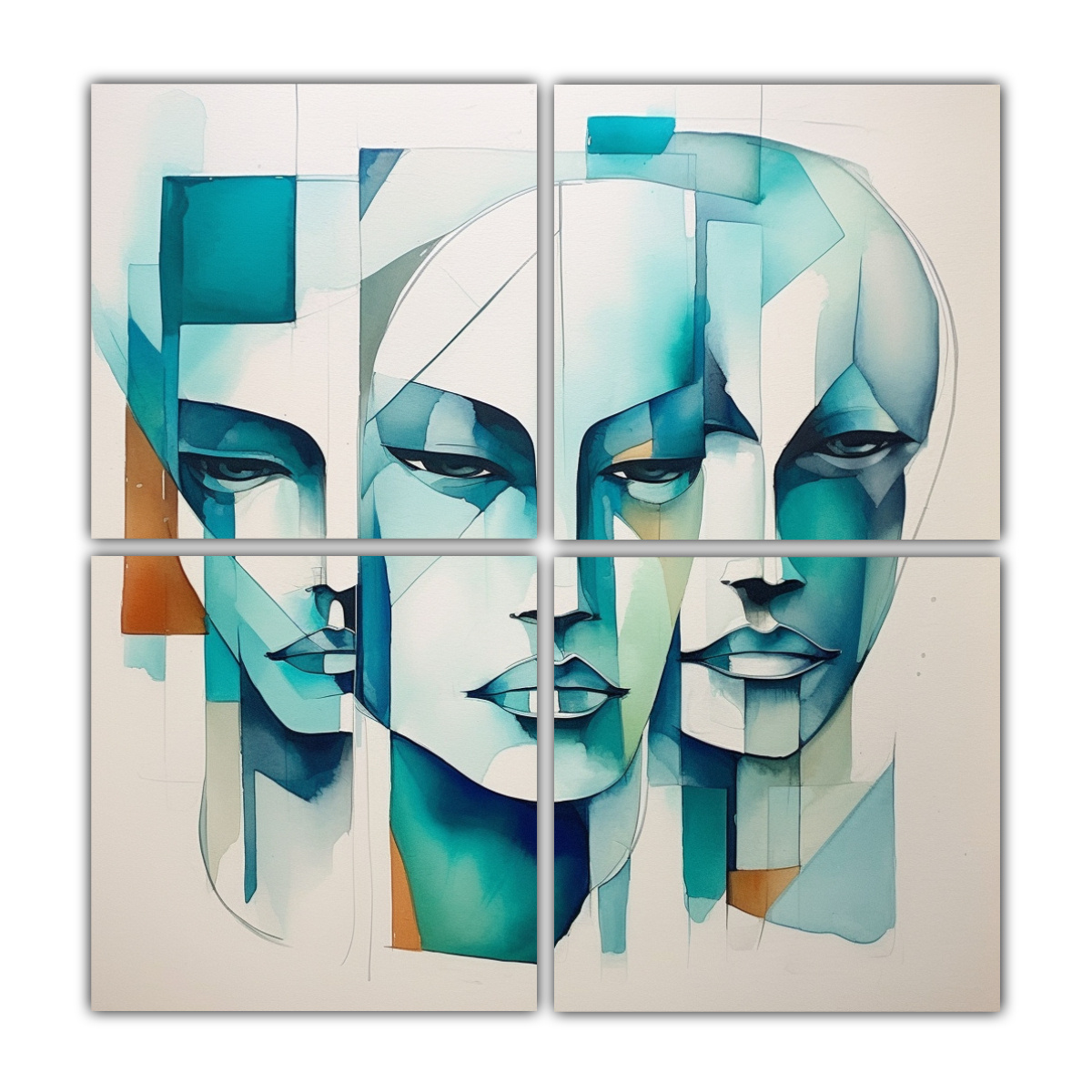 Cuadro Minimalista Con Rostros De Michael Lang - DecoCuadros