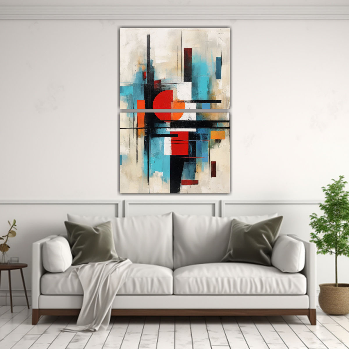 Cuadro Abstracto Suprematismo Movimiento Reflejo En Estilo óleo ...