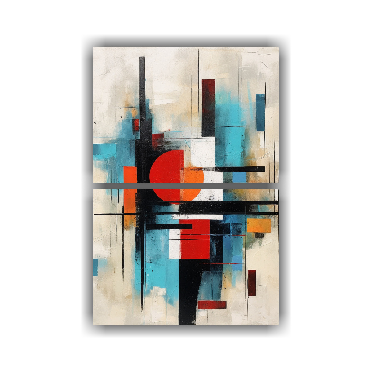 Cuadro Abstracto Suprematismo Movimiento Reflejo En Estilo óleo ...