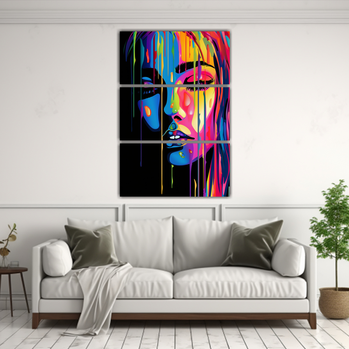 Cuadro Decorativo Lienzo Cmyk8 Elegante Y Con Tristeza De Colores Del Arco Iris - Decocuadros