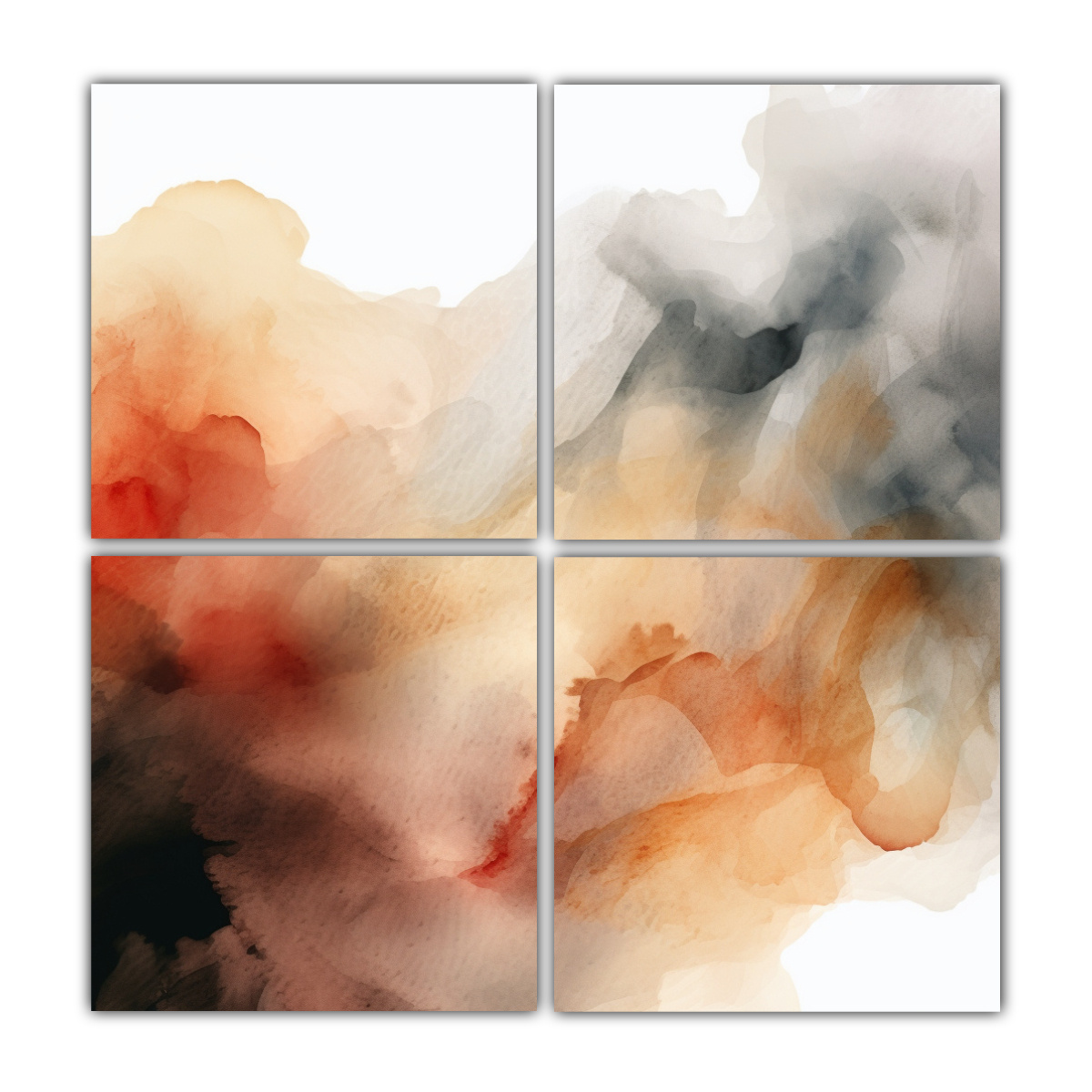 Cuadro Abstracto En Colores Tierra Difuminados - DecoCuadros