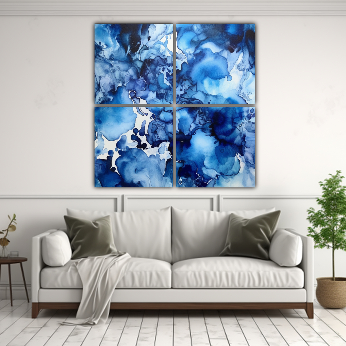 Cuadros Decorativos En Acuarela Azul - DecoCuadros