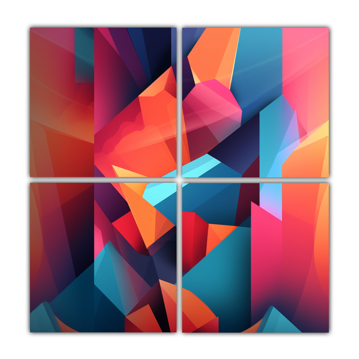 Cuadro Abstracto 4 Piezas - Sumérgete En El Mundo Del Arte Abstracto - Decocuadros