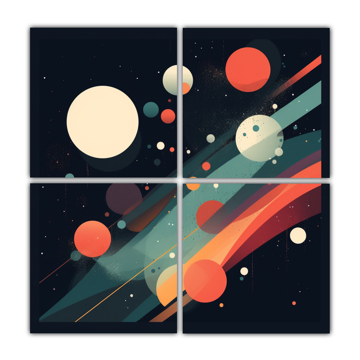 Cuadros Vintage Abstractos En Tela De Alta Calidad Con Patrón Espacial ...