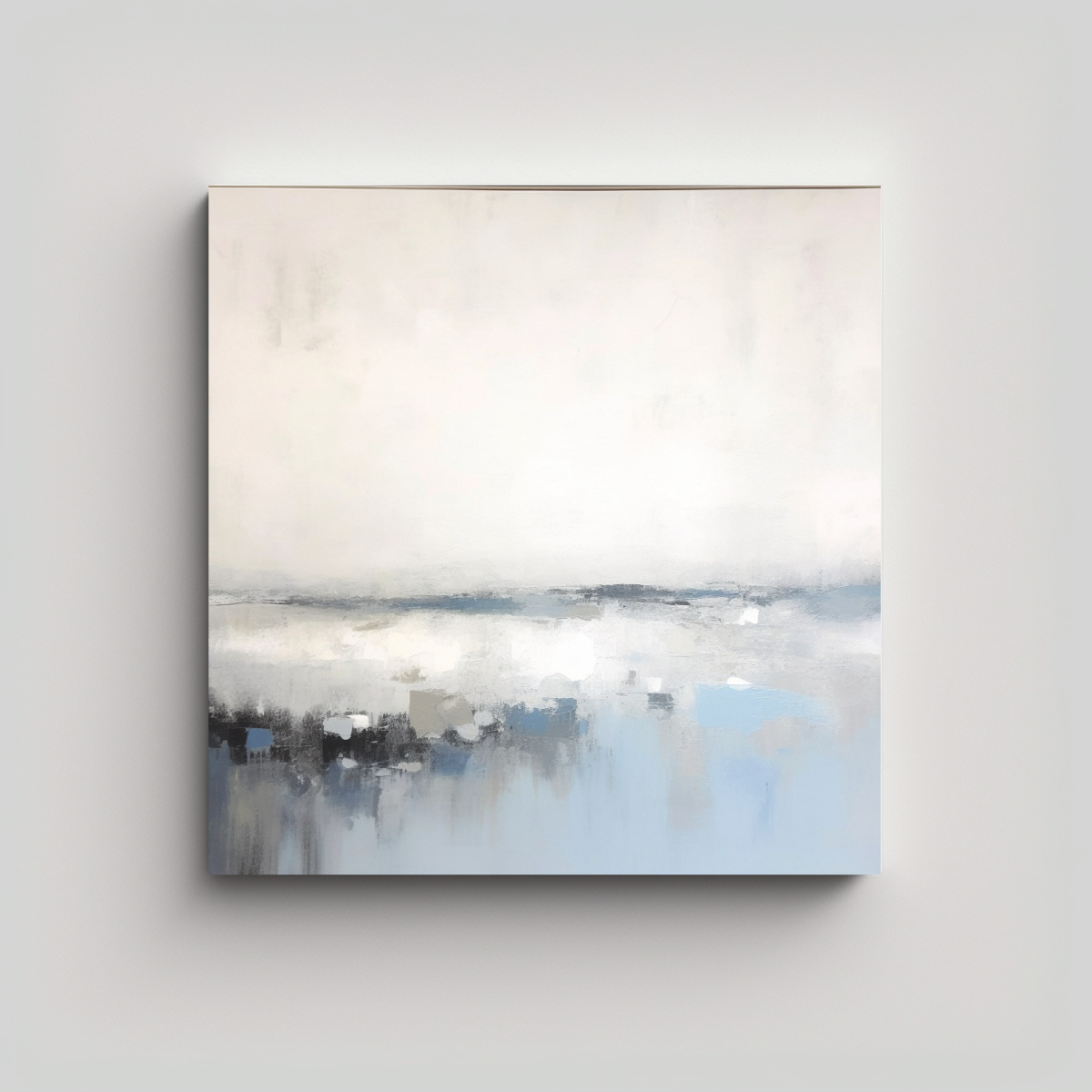 Cuadro Decorativo De Arte Abstracto En Tonos De Gris Y Azul - Decocuadros