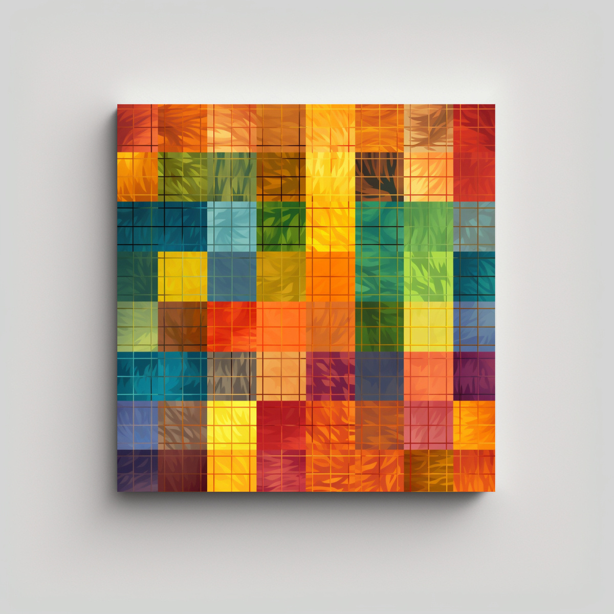 Arte De Pared Bastidor Madera Cuadrados En Varios Colores - DecoCuadros