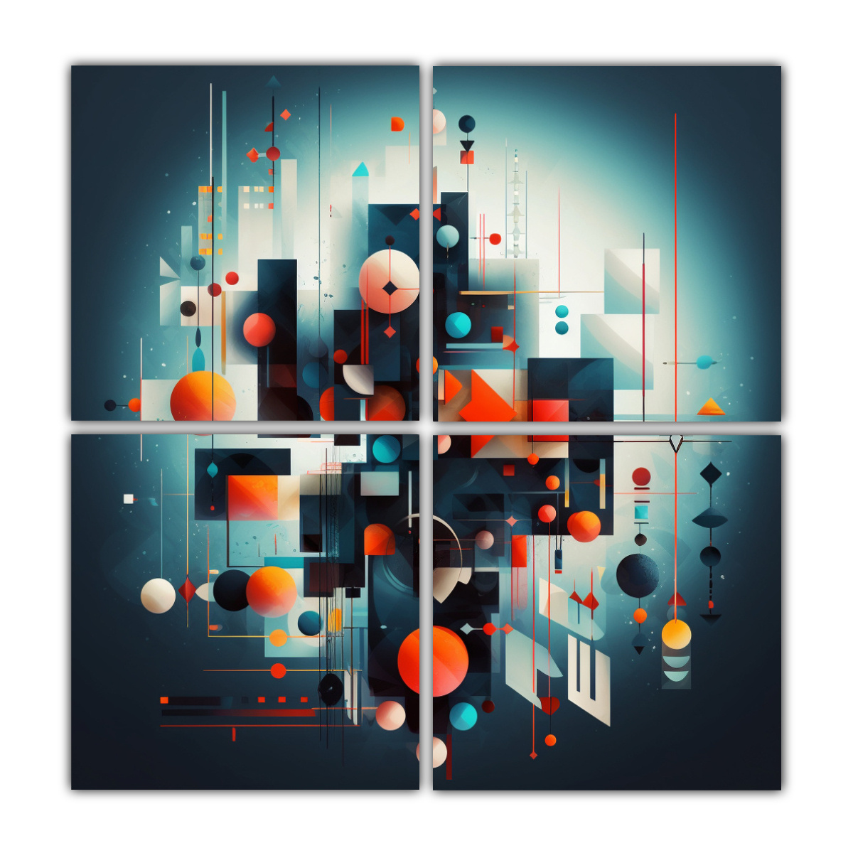 Cuadro De Pared Geométrico - Arte De Equilibrio Y Movimiento - Decocuadros