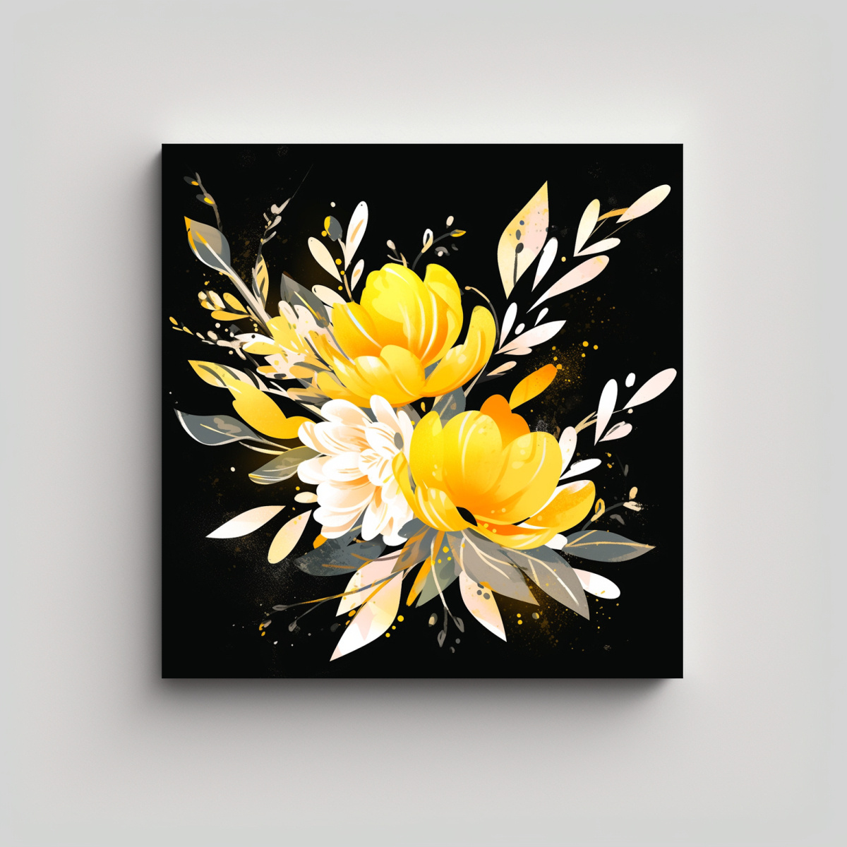 Cuadro Arte De Pared Movimiento Profundidad En Colores Amarillo Y Blanco Con Atmósfera Neonoir ...