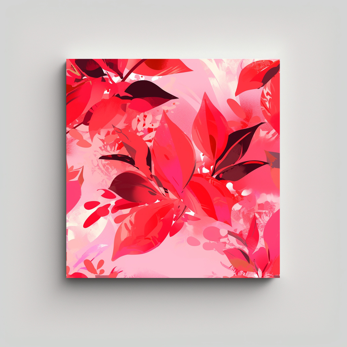 Cuadro Abstracto En Colores Rojo Y Rosa - DecoCuadros