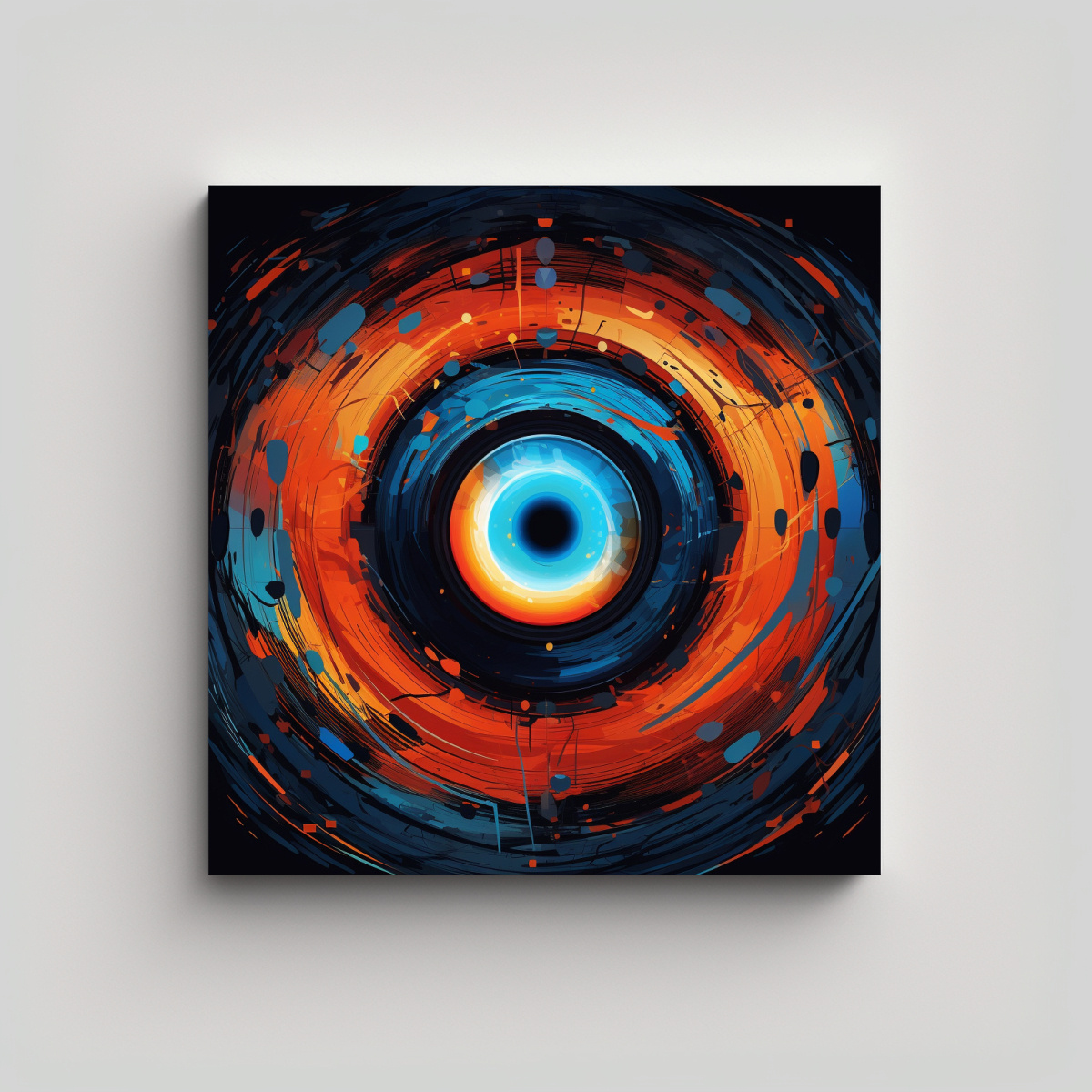 Cuadro Abstracto Naranja Y Azul De Linda - Lienzo Inspirador - Decocuadros