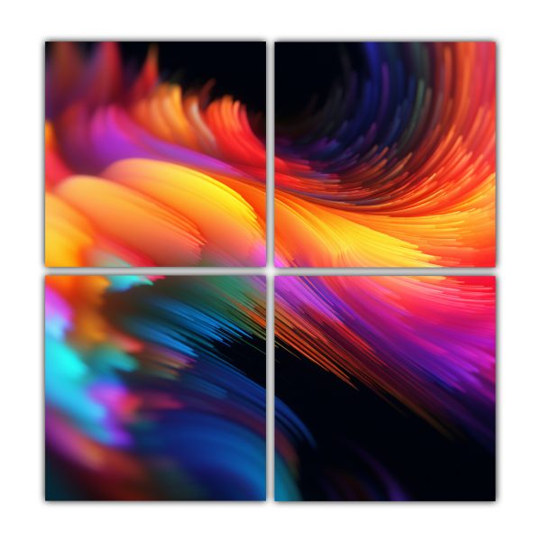 Cuadro Abstracto Neón Colorido En Acuarela Para Decorar Comedor De 8K ...