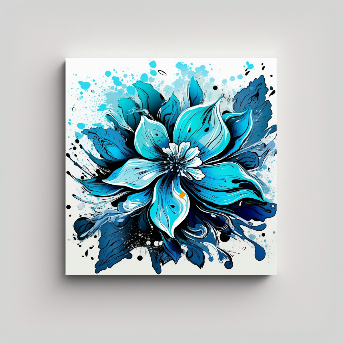 Cuadro Abstracto Para Decoración De Comedor En Tonos Turquesa Y Azul ...