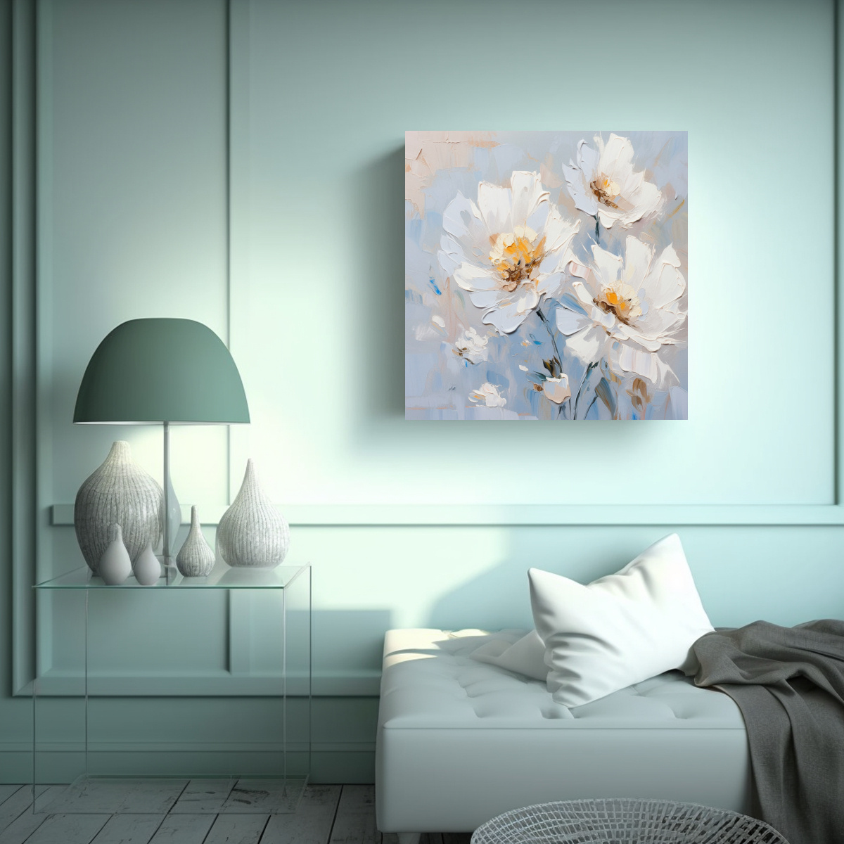 Cuadro Acuarela Elegancia Flores De Colores En Lienzo Estilo Decorativo - Decocuadros