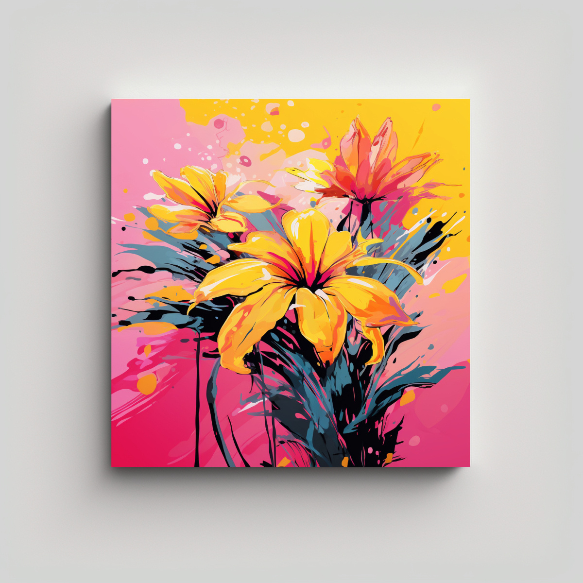 Cuadro Colores Innovador Yellow AND Pink Neonoir Decor Paintings ...