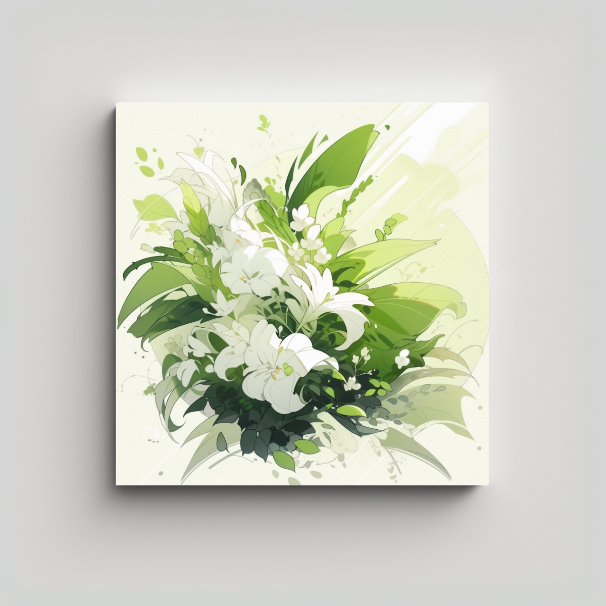 Cuadro Equilibrio Verde Y Blanco - Atmosfera Neonoir - DecoCuadros