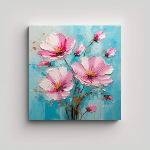 Cuadro De Flores En Lienzo Para Decoración De Arte Forma Adorno - Decocuadros