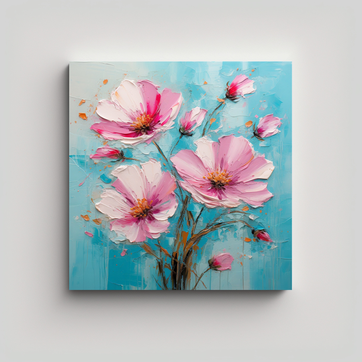 Cuadro De Flores En Lienzo Para Decoración De Arte Forma Adorno ...
