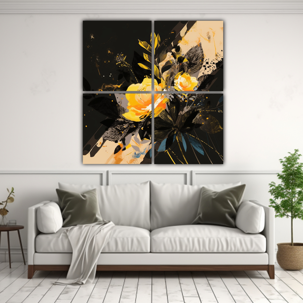Cuadro Decorativo Amarillo Y Negro Estilo Neonoir - Compra Online - Decocuadros