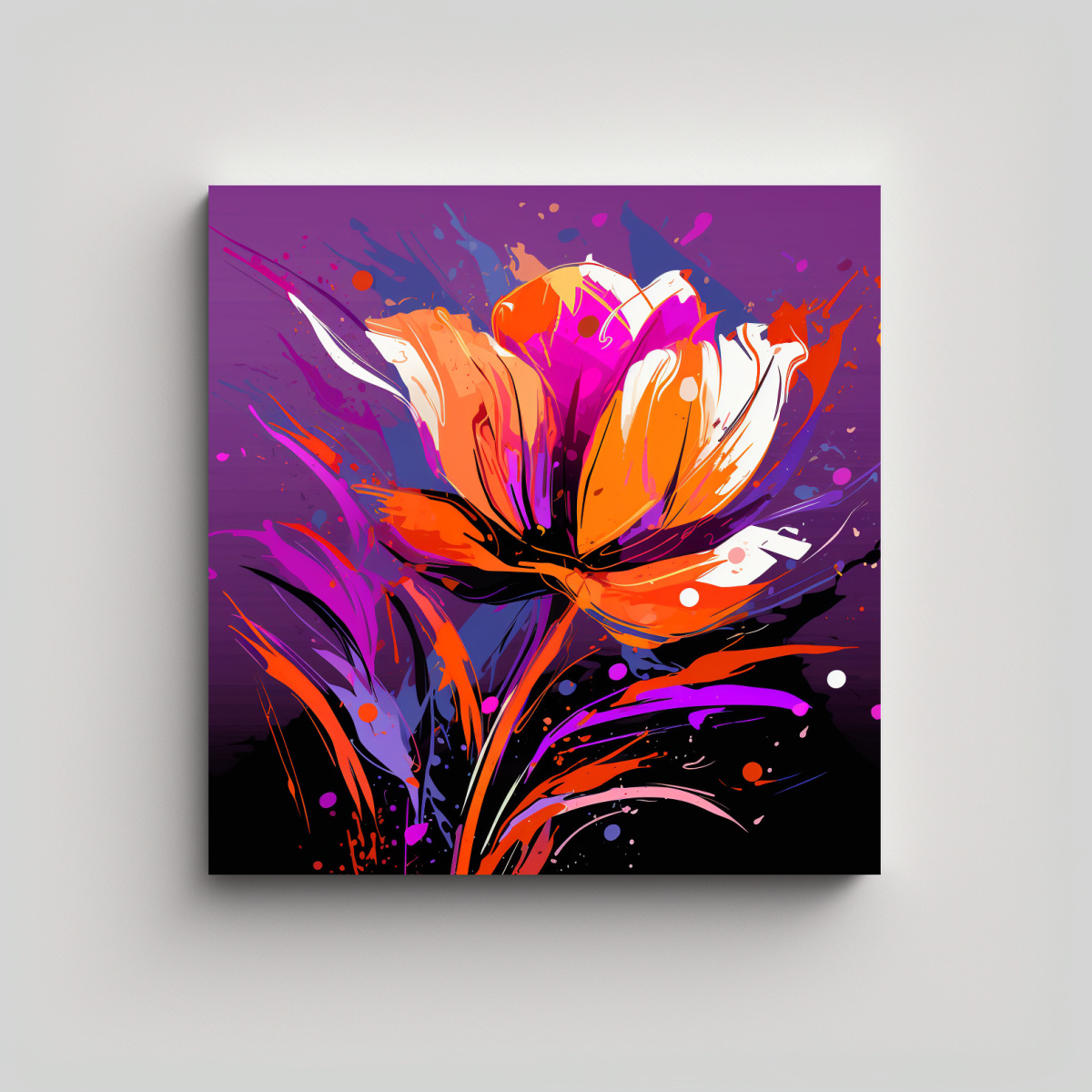 Cuadro Diseño Textura En Morado Y Naranja | DecoCuadros