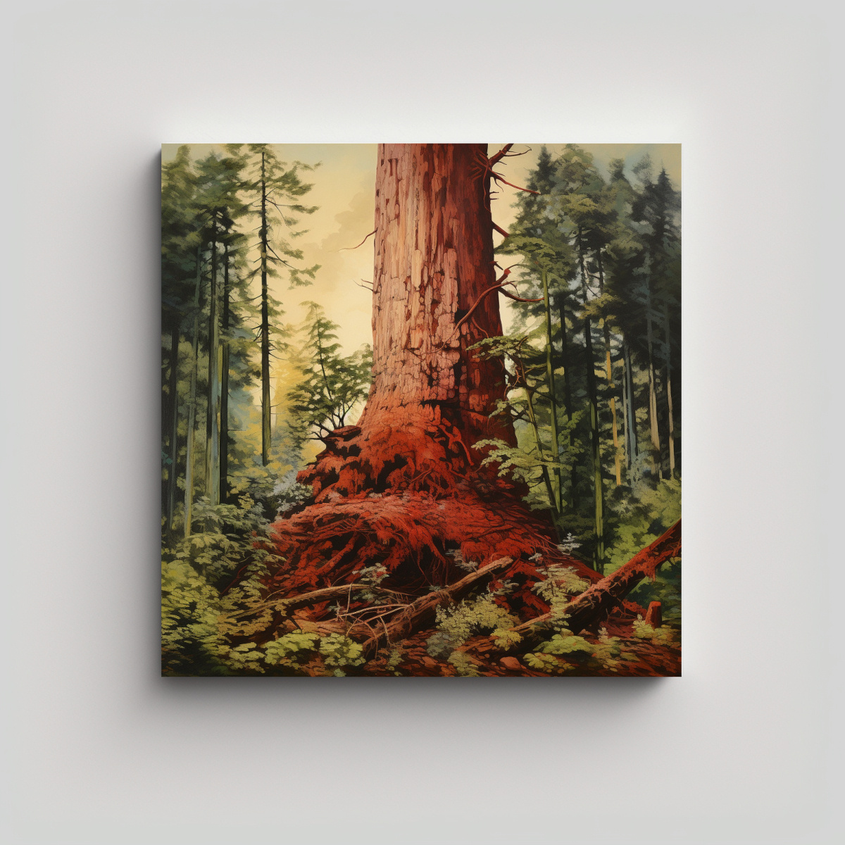 Cuadro Forma Mural Árbol De Redwood Estilo Abstracto Detallado ...
