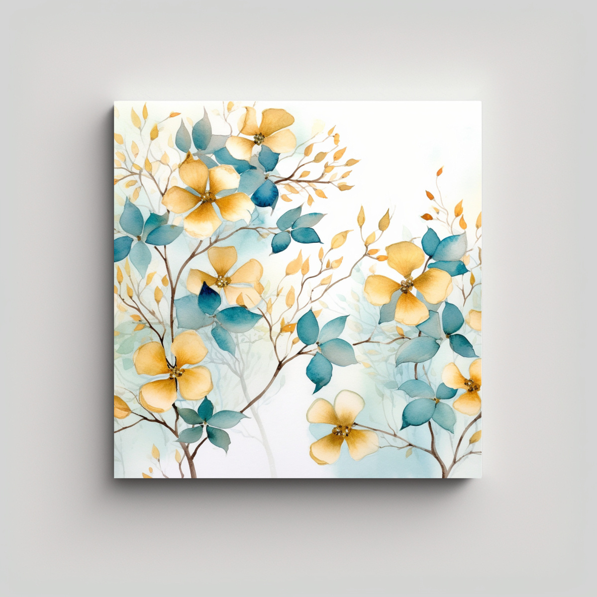 Cuadro Moderno Estrellados Flores Dogwood Acuarela Ramas Múltiples Decoración Pinturas Go ...