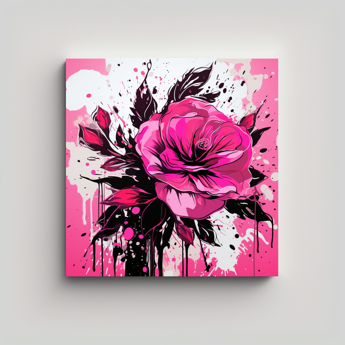 Cuadro Vintage Temática Rosa Ambiente Neonoir Estilo Medio B - DecoCuadros