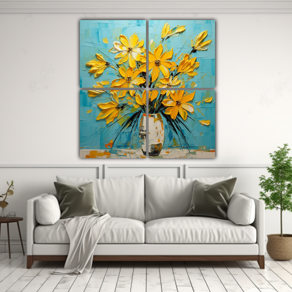 Cuadros De Flores Amarillas Intensas En Lienzo - DecoCuadros