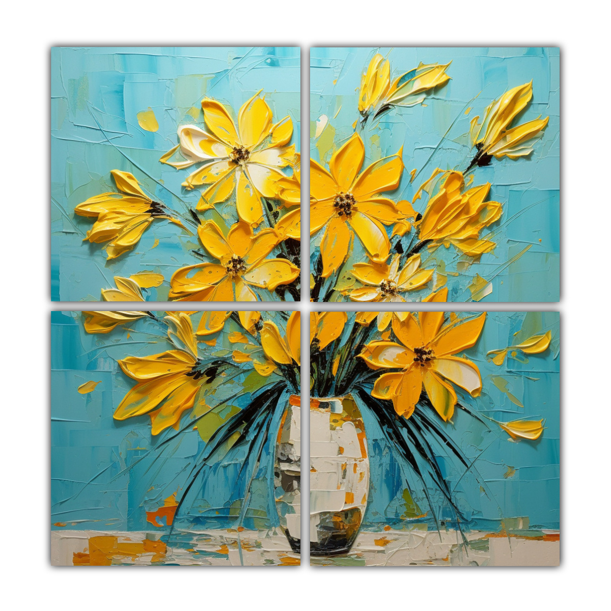 Cuadros De Flores Amarillas Intensas En Lienzo - DecoCuadros