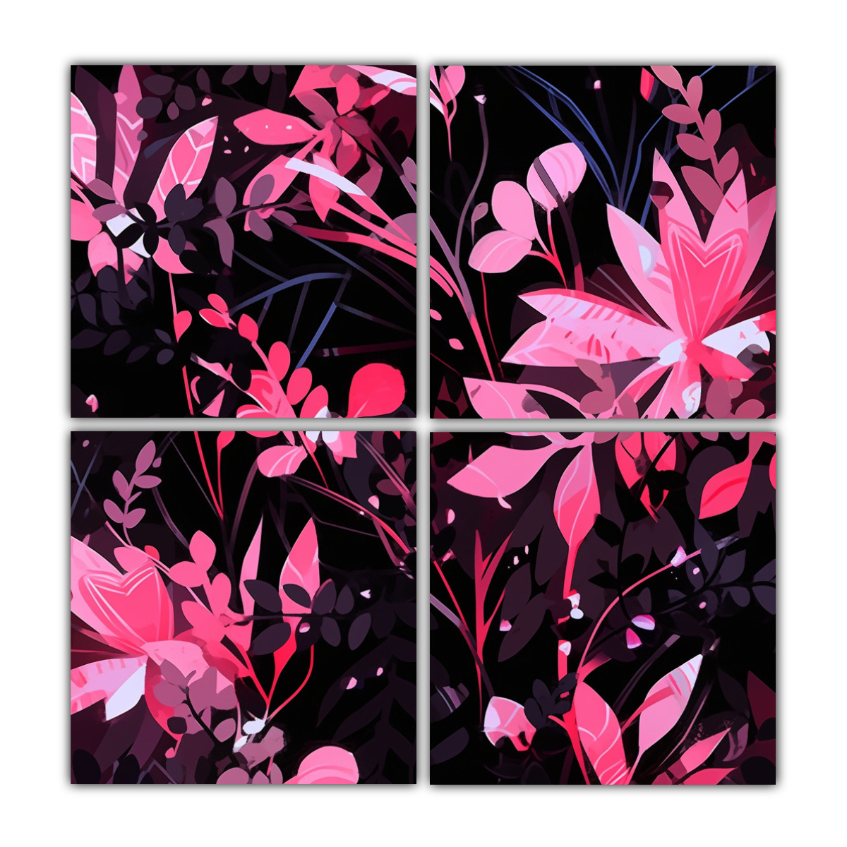 Cuadros Decoración Perspectiva Negro Y Rosa, Atmosfera Neonoir - Decocuadros