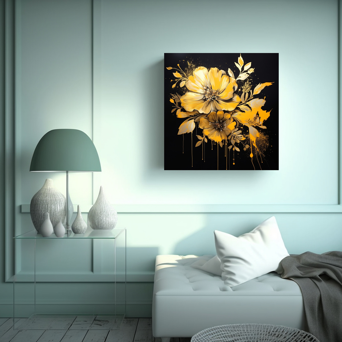 Cuadros Decorativos En Estilo Abstracto Con Gama De Colores Amarillo Y ...