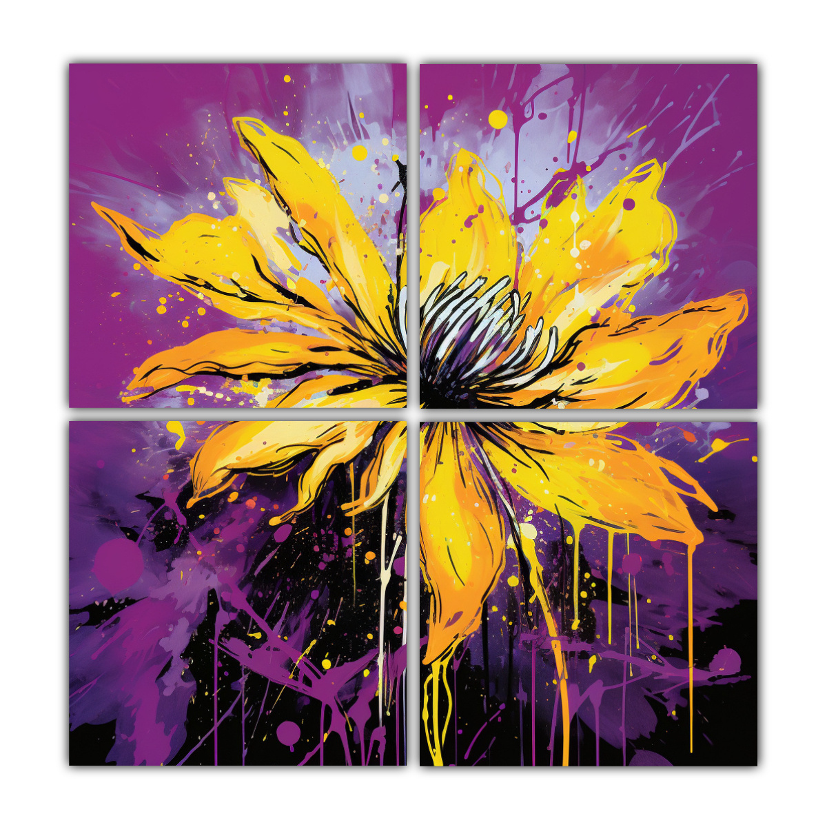 Cuadros Juveniles De Concepto En Color Amarillo Y Morado Con Atmósfera ...