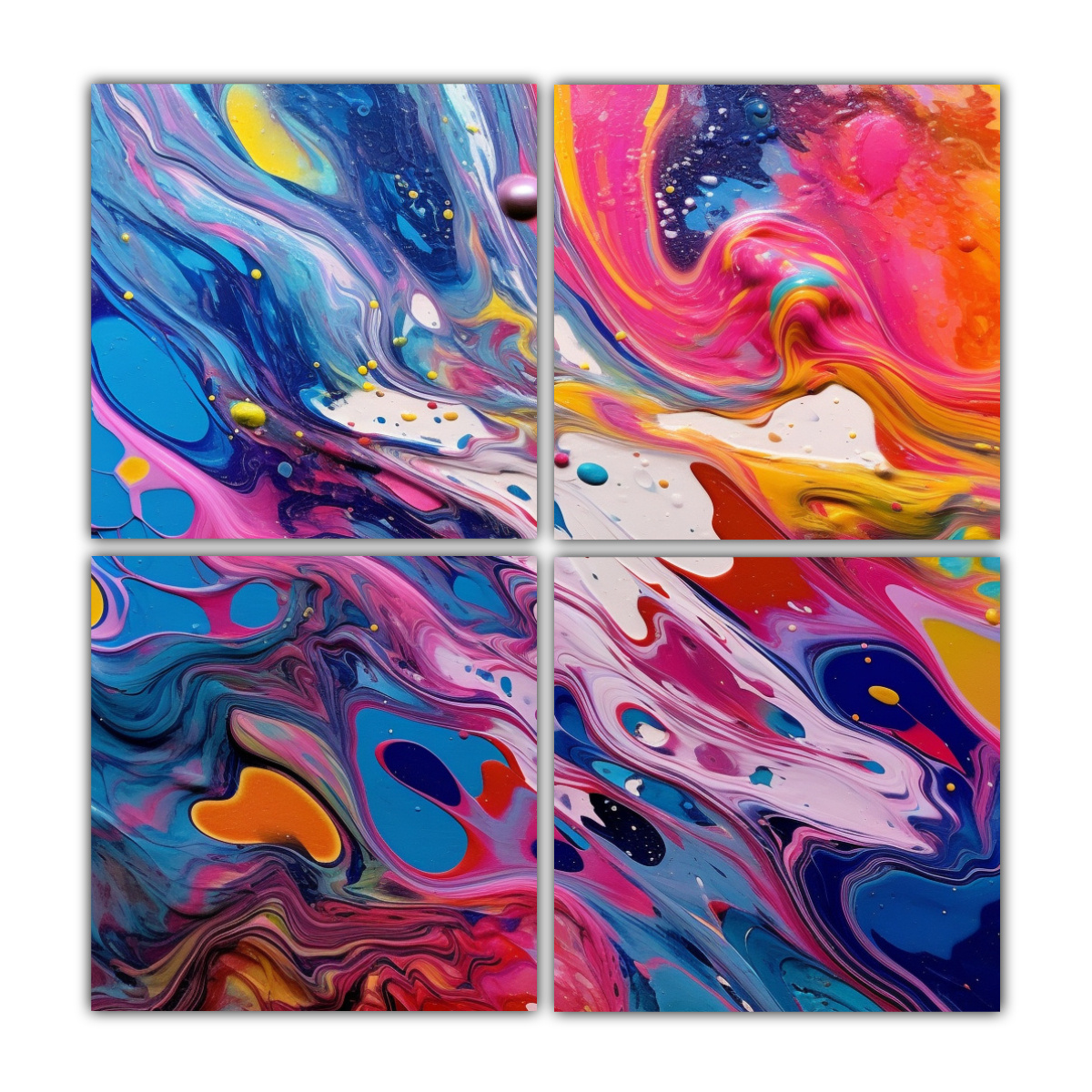 Lienzo Abstracto Decorativo Con Múltiples Colores En La Imagen - Decocuadros