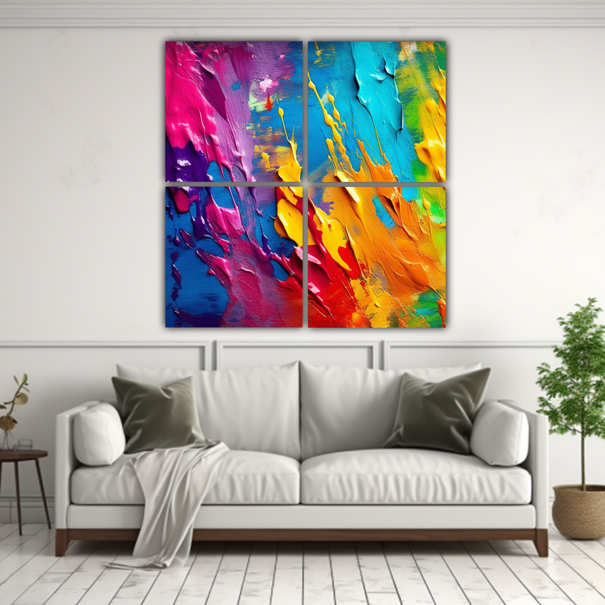 Lienzo Pared Cuadro Clásica Colores Pintura Fondo - DecoCuadros