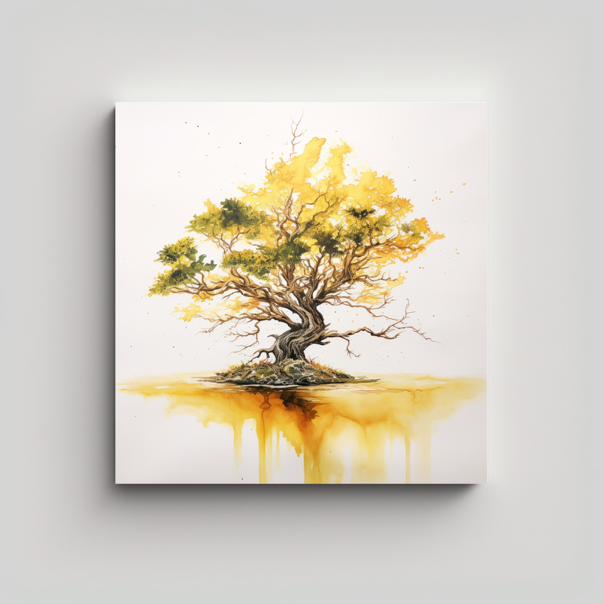 Cuadro Armonía De Colores A Mangrove Tree Amarillo Y Dorado - DecoCuadros