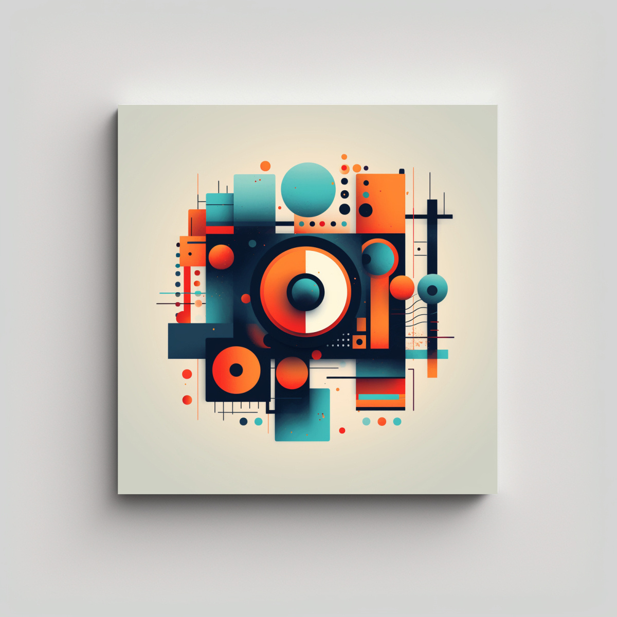 Cuadro Decorativo Abstracto Con Círculos Y Cuadrados En Tonos ...