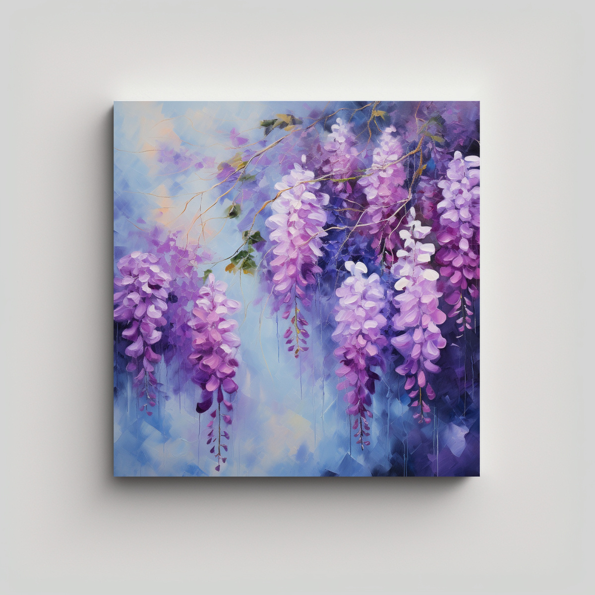 Cuadro De Flores De Glicinias En Lienzo De Alta Calidad - DecoCuadros